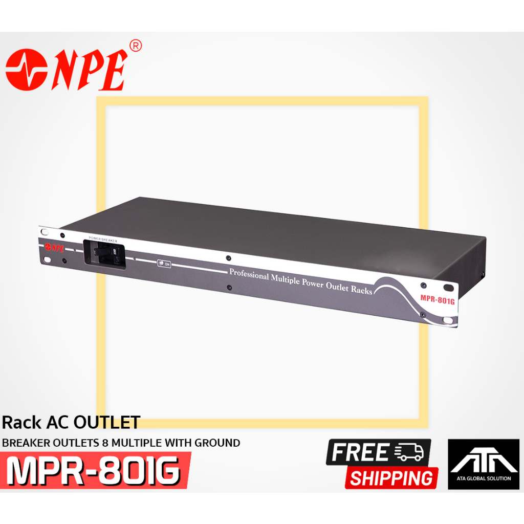 ปลั๊กพ่วงติดแร็ค NPE MPR-801G 801G ปลั๊กพ่วง ติดแร็ค 19นิ้ว ยี่ห้อ NPE MPR-810G 810G AC OUTLET ...