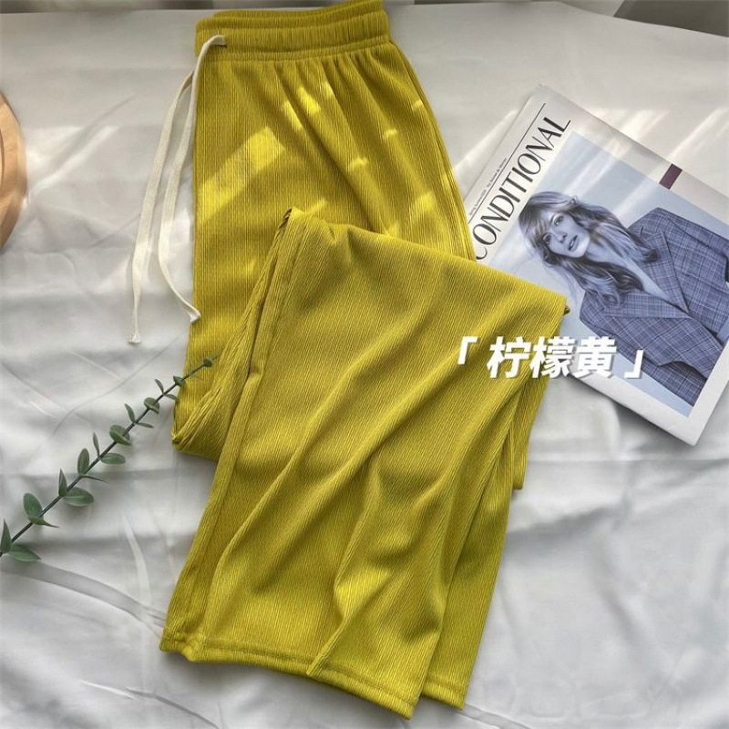 YY03 (พร้อมส่ง) กางเกงขายาวผู้หญิง แฟชั่น ทรงหลวมเอวสูง กางเกงขากว้าง ...