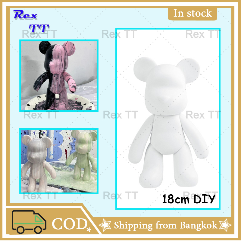 Rex TT bearbrick 18cm bear Fluid painting acrylic paint violent bear It ...