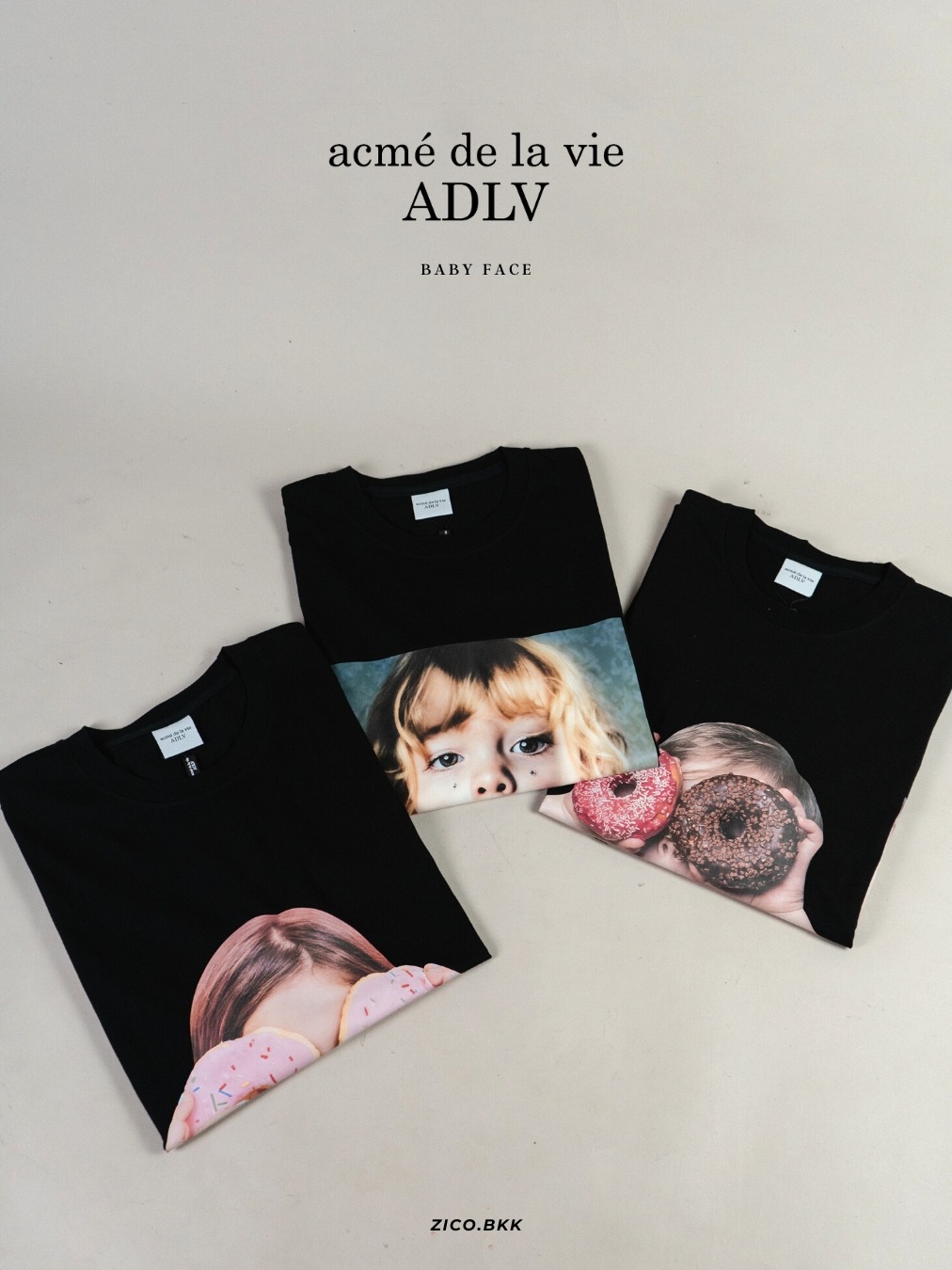 [acmé de la vie] ADLV Baby Face Short Sleeve T-Shirts | Shopee Thailand