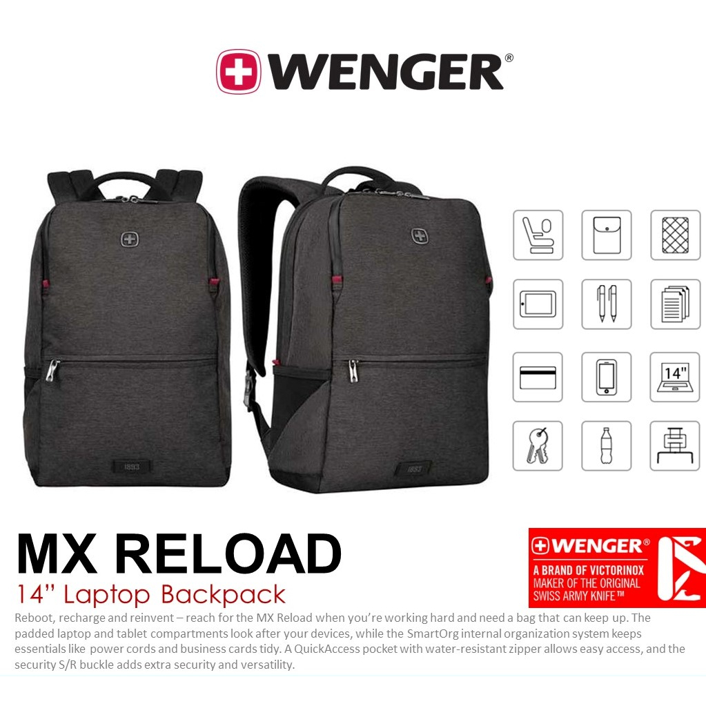 Wenger MX Reload 14” Laptop Backpack (611643) กระเป๋าคอมพิวเตอร์ เป้ ...