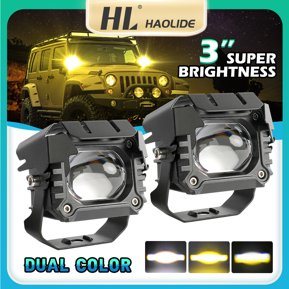 HL Car Motorcycle Spotlight Mini Driving LED Light High & Low White ...