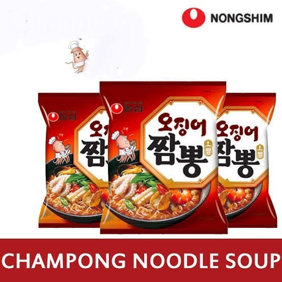 มาม่าเกาหลี nongshim squid champong noodle 124g 오징어짬뽕 | Shopee Thailand