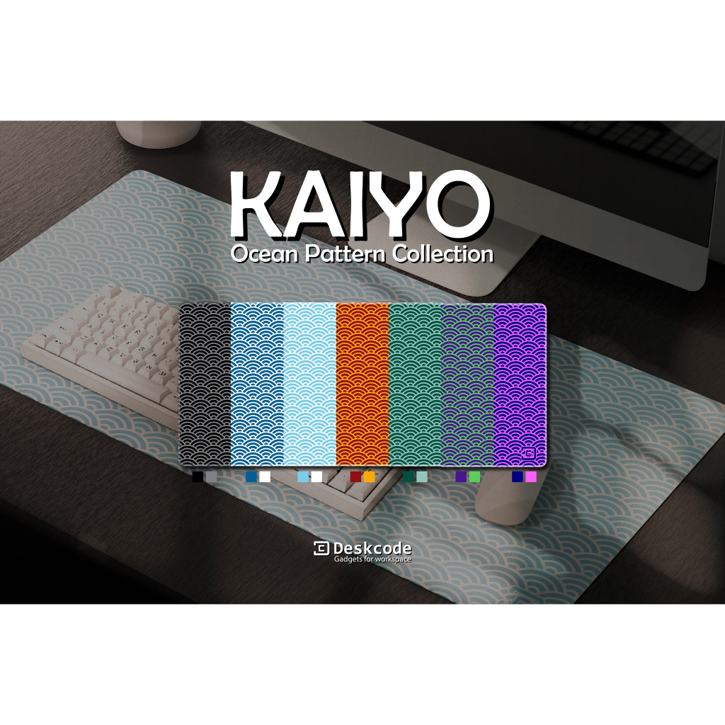 [ DESKCODE ] แผ่นรองเมาส์ KAIYO Ocean Pattern Deskmat แผ่นขนาดใหญ่ 90x40 80x30 60x35 และ 45x40 ...