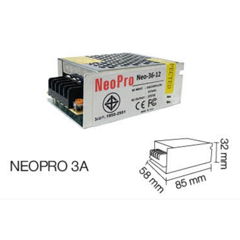 Neo Pro หม้อแปลง สวิตชิ่ง หม้อแปลงรังผึ้ง 220V/12Vdc หม้อแปลง 12V 3A 5A 10A 15A 20A 30A มอก. ...
