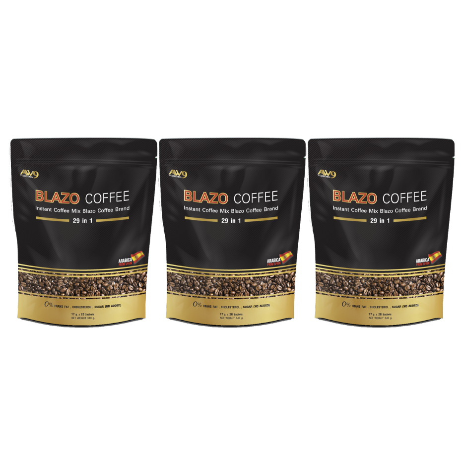 Blazo Coffee กาแฟเบลโซ่ กาแฟเพื่อสุขภาพ ผลิตจากเมล็ดกาแฟอะราบีก้า สมุนไพรเข้มข้น 29 ชนิด (20ซอง ...