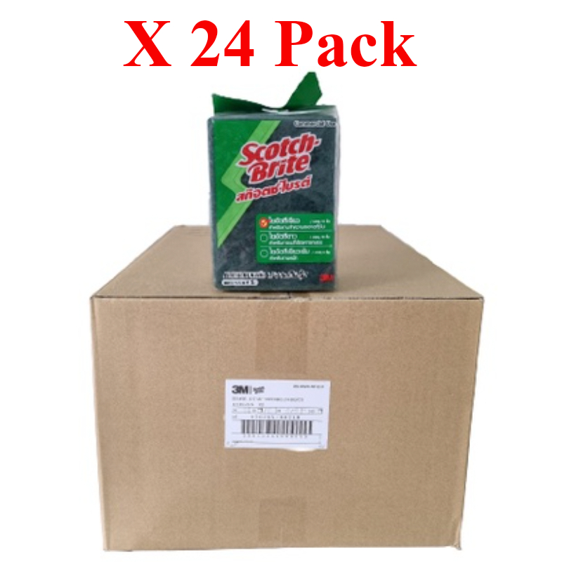 3M สก๊อตซ์ไบรต์ สีเขียว 4.5*6นิ้ว สก๊อตไบรท์ Scott Brite ( x24 แพ็ค ...