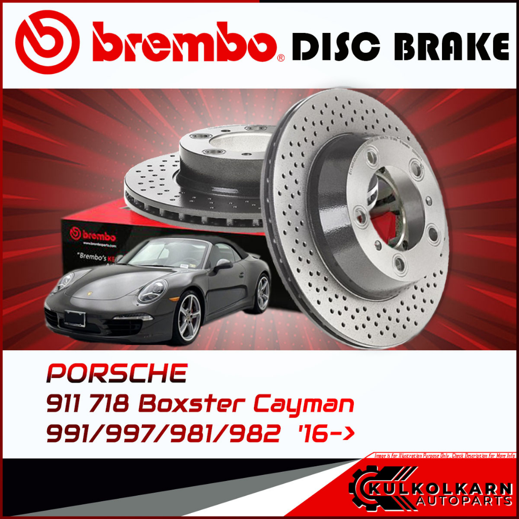 จานเบรกหน้า PORSCHE 911 718 Boxster Cayman 991/997/981/982 เจาะรู(HC ...