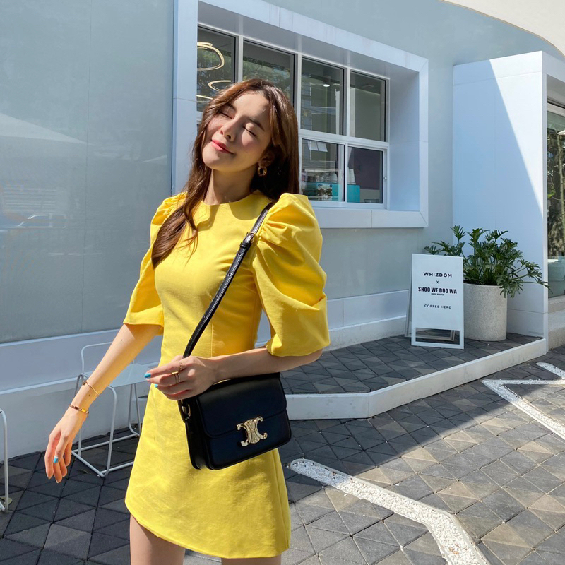 FLAT2112 FF0032 : MACARON DRESS เดรสออกงาน แขนตุ๊กตา ชุดทำงาน | Shopee ...