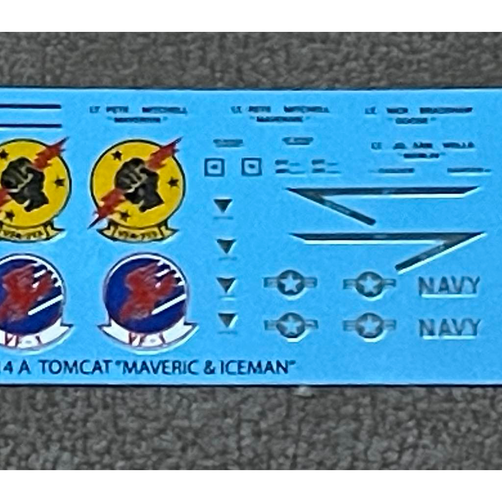 รูปลอกน้ำ DECAL VEHA สเกล 1/72 F-14A TOMCAT TOPGUN MOVIE MAVERICK ...