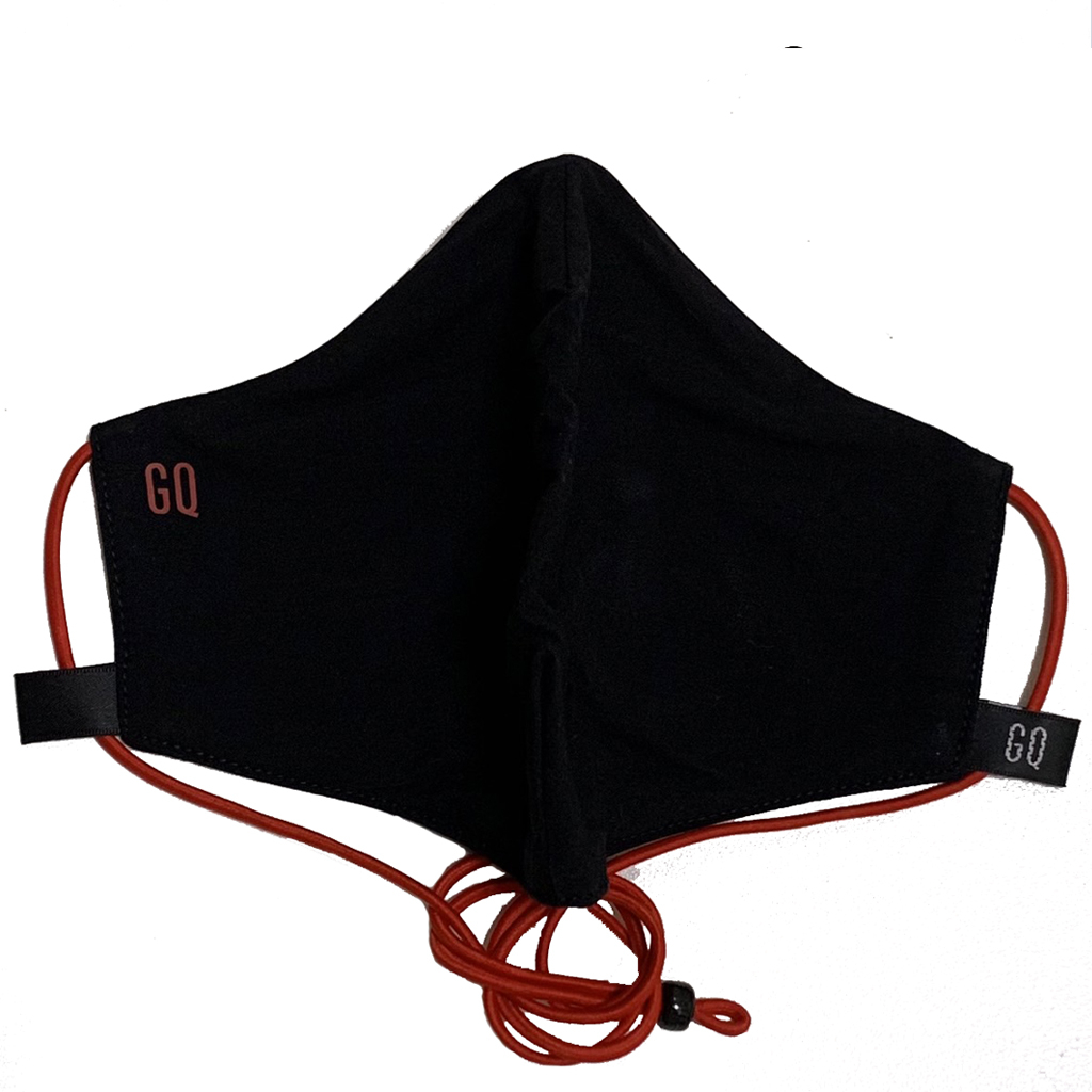 GQ WHITE RED-BLACK(LIQUID-REPELLENT)REUSABLE MASK แมสจีคิว สีดำสายแดง ...