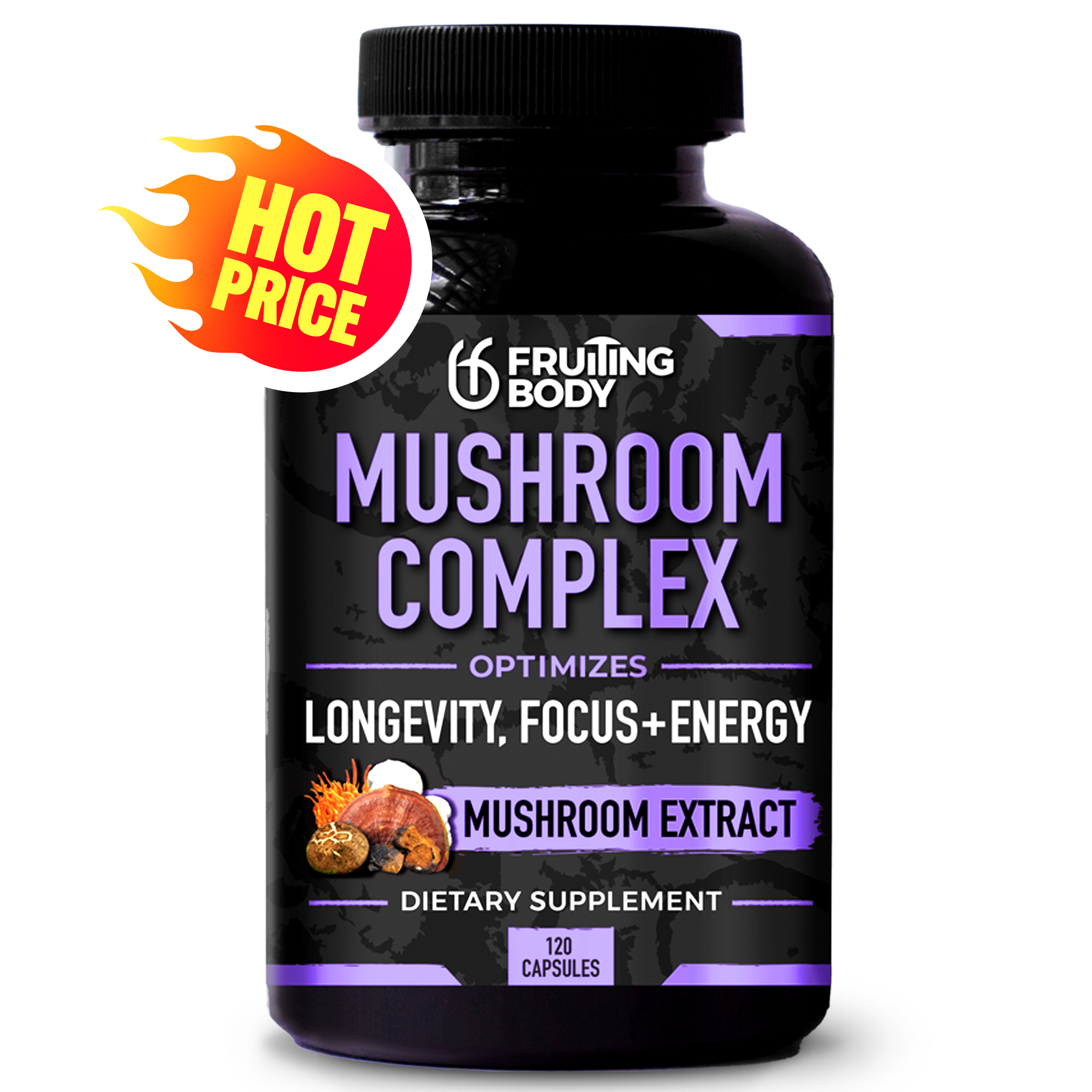 🍄 The Ultimate Mushroom Complex 🍄 รวมสารสกัดจากเห็ด 5 ชนิด แบบแคปซูล🍄 เห็ดหัวลิง,หลินจือ,ถั่ง ...