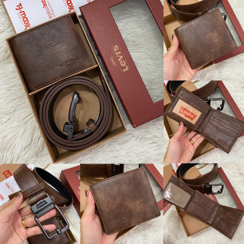 ลีวาย Tri-fold wallet & Auto lock belt set (แบบ 3 พับ) | Shopee Thailand