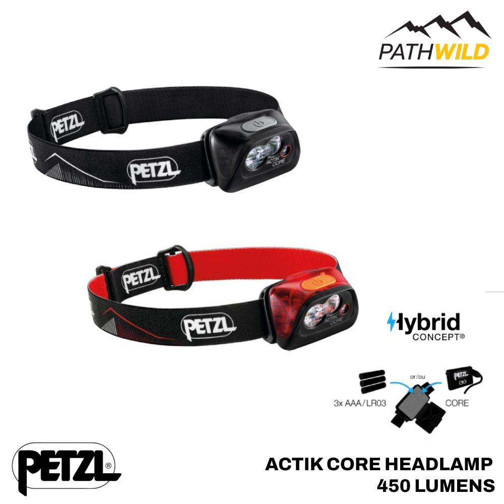 PETZL ACTIK CORE HEADLAMP 450 LUMEN ไฟฉายคาดหัว ใช้แบตเตอรี่ได้ 2 แบบ ...