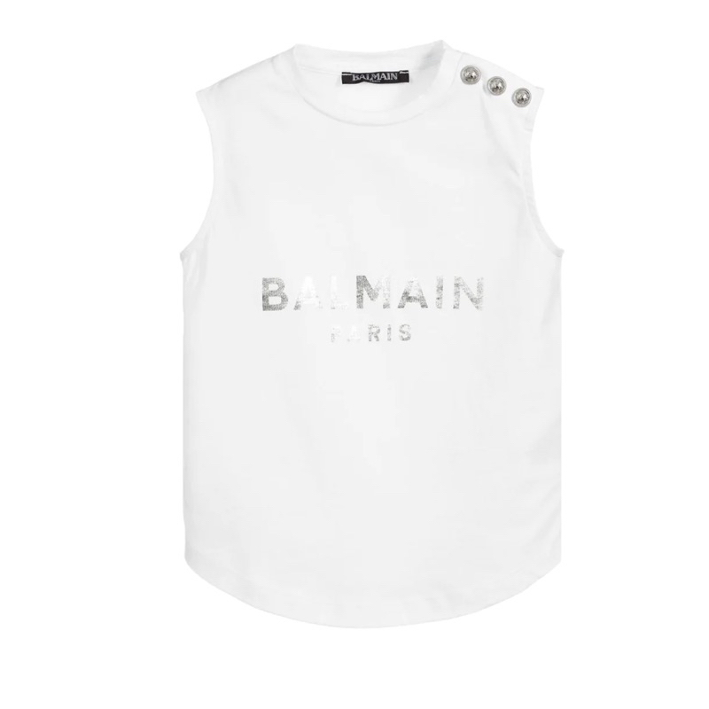 Balmain Tank Top มือสองของแม่ค้า font สีเทาอก 40 | Shopee Thailand