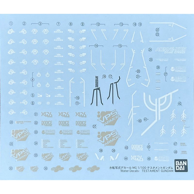 Water Decal Mg Testament Gundam ของแท้ Bandai | Shopee Thailand