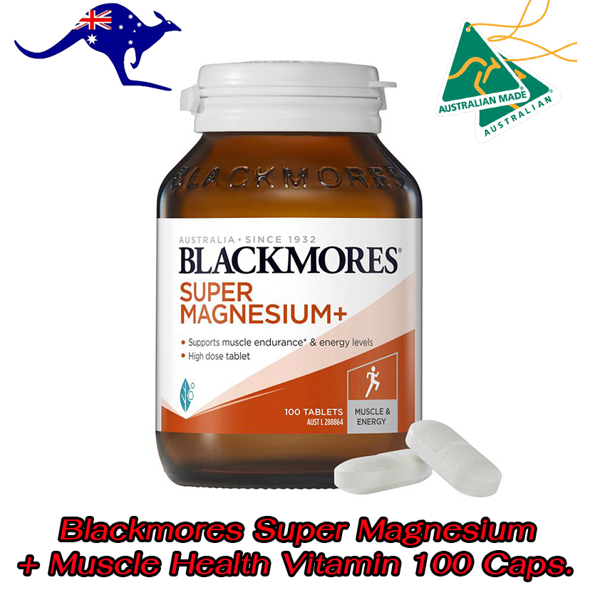 Blackmores Super Magnesium+ Muscle Health Vitamin 100 Tablets แบล็คมอร์ ...