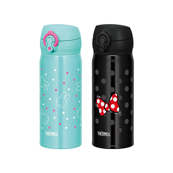 THERMOS Water Bottle Vacuum Insulated Mobile Mug One-Touch Open Type Miffy 400ml Mint Green ...