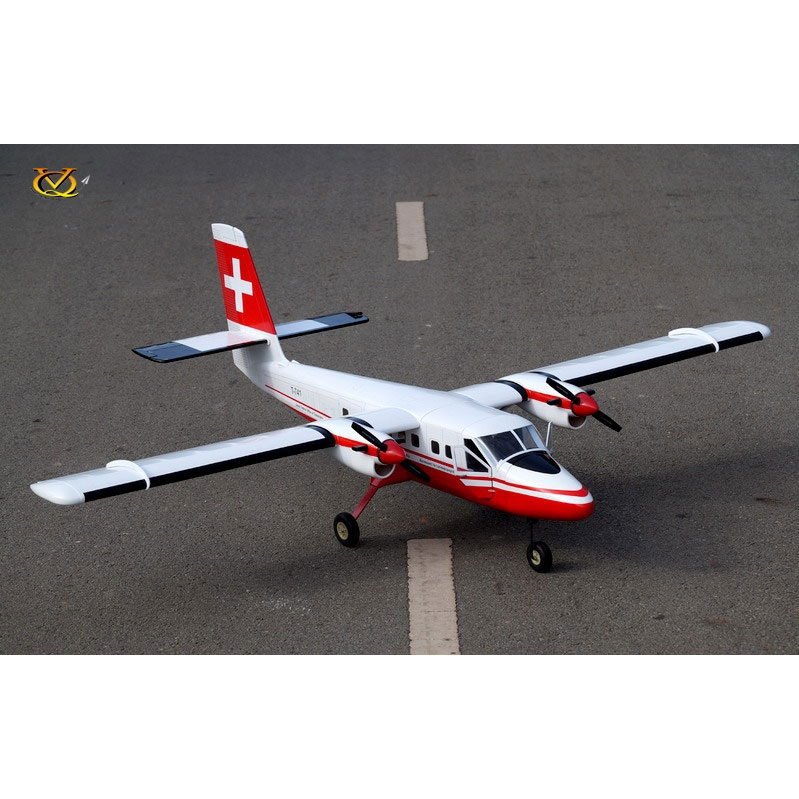 เครื่องบินน้ำมัน/ไฟฟ้า DHC-6 Twin Otter Swiss Version ตัวลำไม้ สำหรับ ...