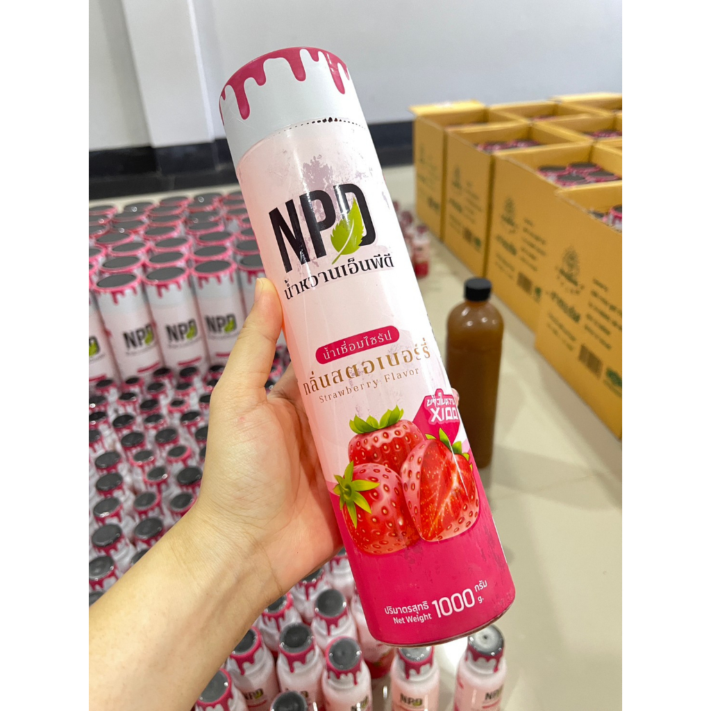 น้ำหวาน NPD เข้มข้น ไซรับกลิ่นสตอเบอรี่ หวานกว่าฝาแดง 5 เท่า หอมกว่าแน่นอน ขนาด 1000 กรัม ...