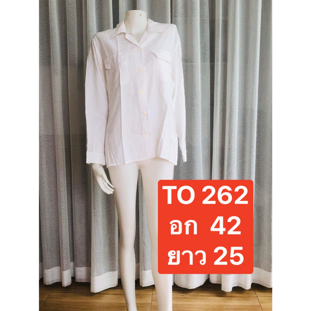TO262 เสื้อทำงานคอเชิ้ตแขนยาวกระดุ้มหน้า ผู้หญิงเสื้อชุดทำงานแฟชั่น ...