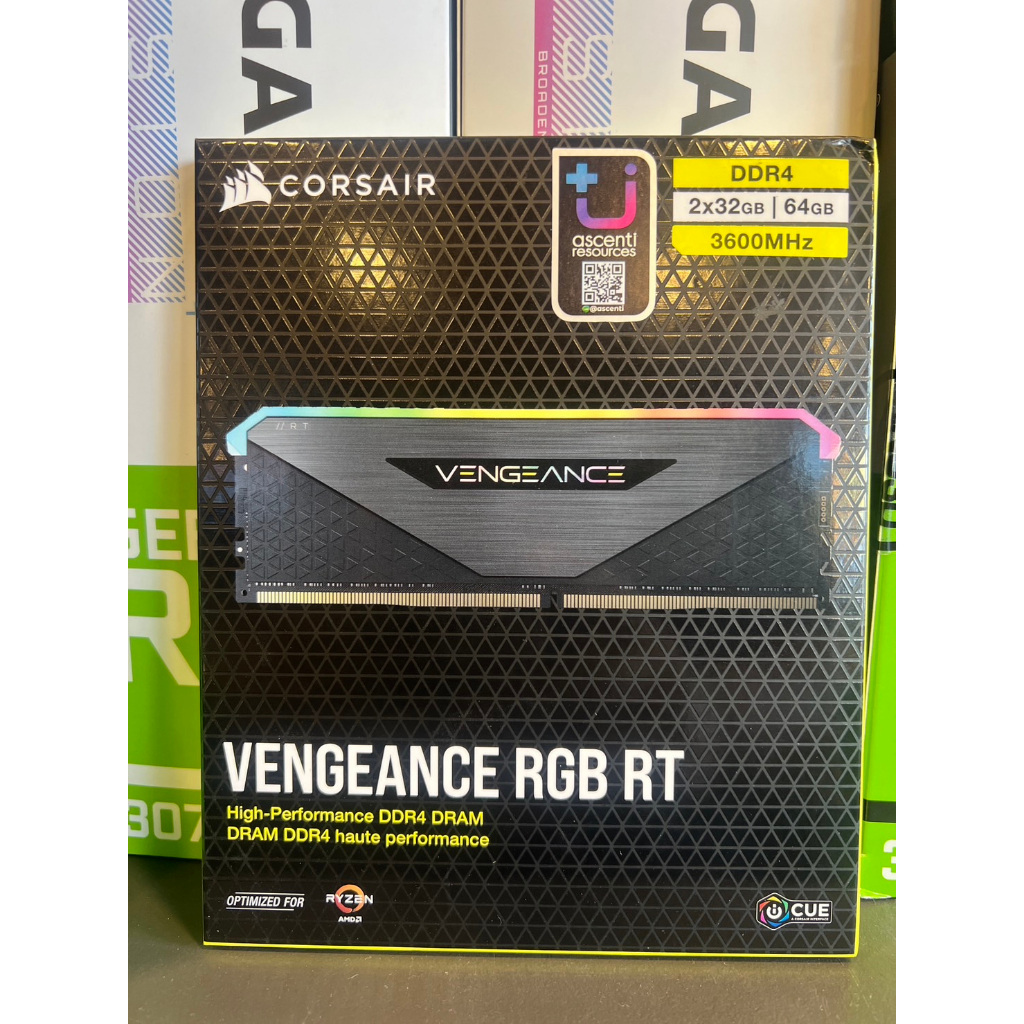 CORSAIR VENGEANCE RGB RT 64GB (32GBx2) DDR4/3600 RAM PC | Shopee Thailand