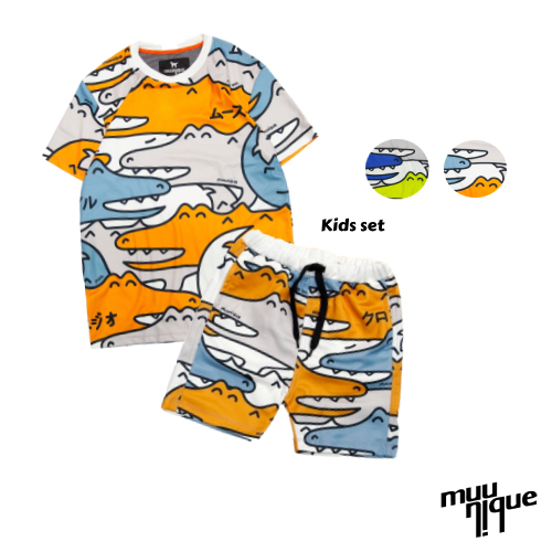 MUUNIQUE JP. Set Kids เสื้อยืด+กางเกงเด็ก รุ่น Crocodile | Shopee Thailand