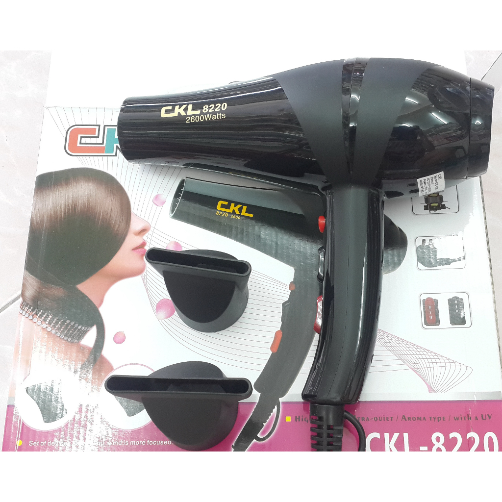 ไดร์เป่าผม ที่เป่าผม รุ่น CKL 6800 กำลังไฟ 2300 วัตต์ (ปรับความร้อน เย็น &แรงลมได้) ลมแรง แห้งไว ...