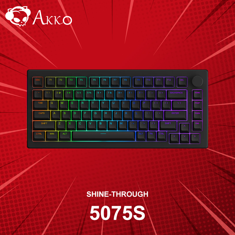 คีย์บอร์ด Akko 5075S Shine-Through (ภาษาอังกฤษ) ประกันศูนย์ 1 ปี | Shopee Thailand