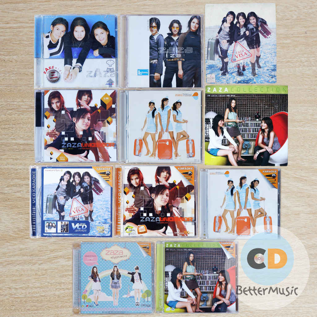CD เพลง / VCD คาราโอเกะ Zaza (ซาซ่า) อัลบั้ม Soda Sound / Z2 / Visa / Uncensor / Travel ...