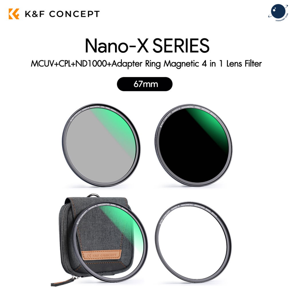 K&F 82mm Nano-X, MCUV+CPL+ND1000+Adapter Ring Magnetic 4 in 1 Lens Filter Kit ประกันศูนย์ไทย 2 ...