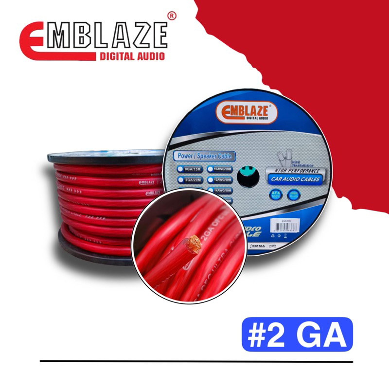 สายไฟ สายแบต Emblaze สายไฟคุณภาพสูง #2GA ทองแดงแท้ 100% | Shopee Thailand