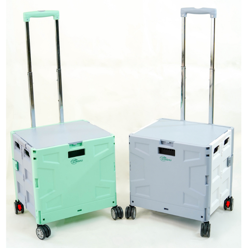 SUNSHU รถเข็นของพับได้ รถเข็นซื้อของ รถเข็นแคมป์ปิ้ง 2-in-1 ขนาด 30L, 48L & 50L ล้อหมุนแข็งแรง ...