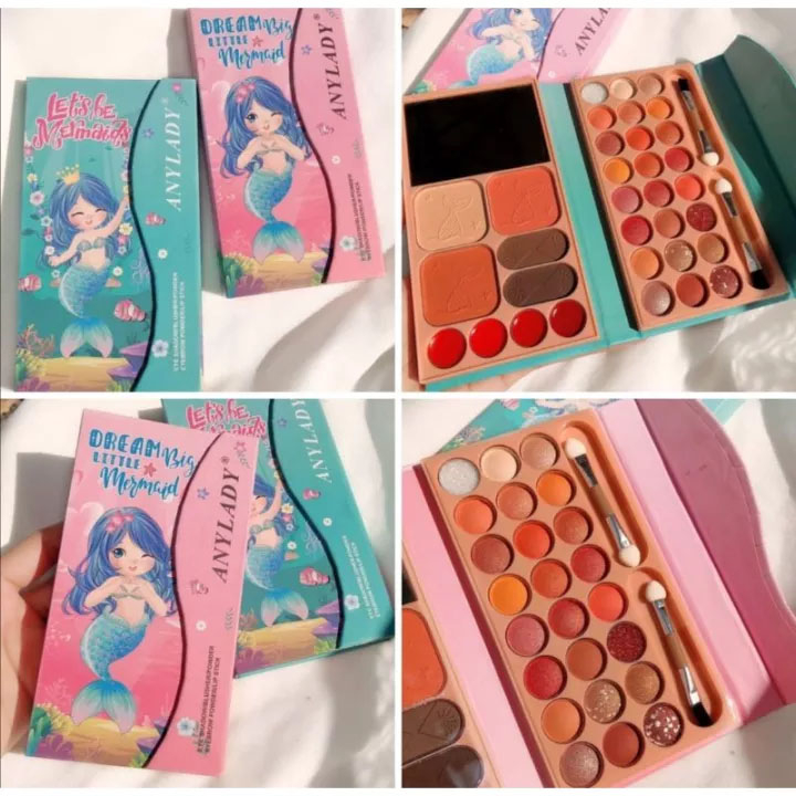Anylady Palette Mermaid Eyeshadow 8636G เมคอัพพาเลท แก้ม+แป้ง+คิ้ว+ปาก ...