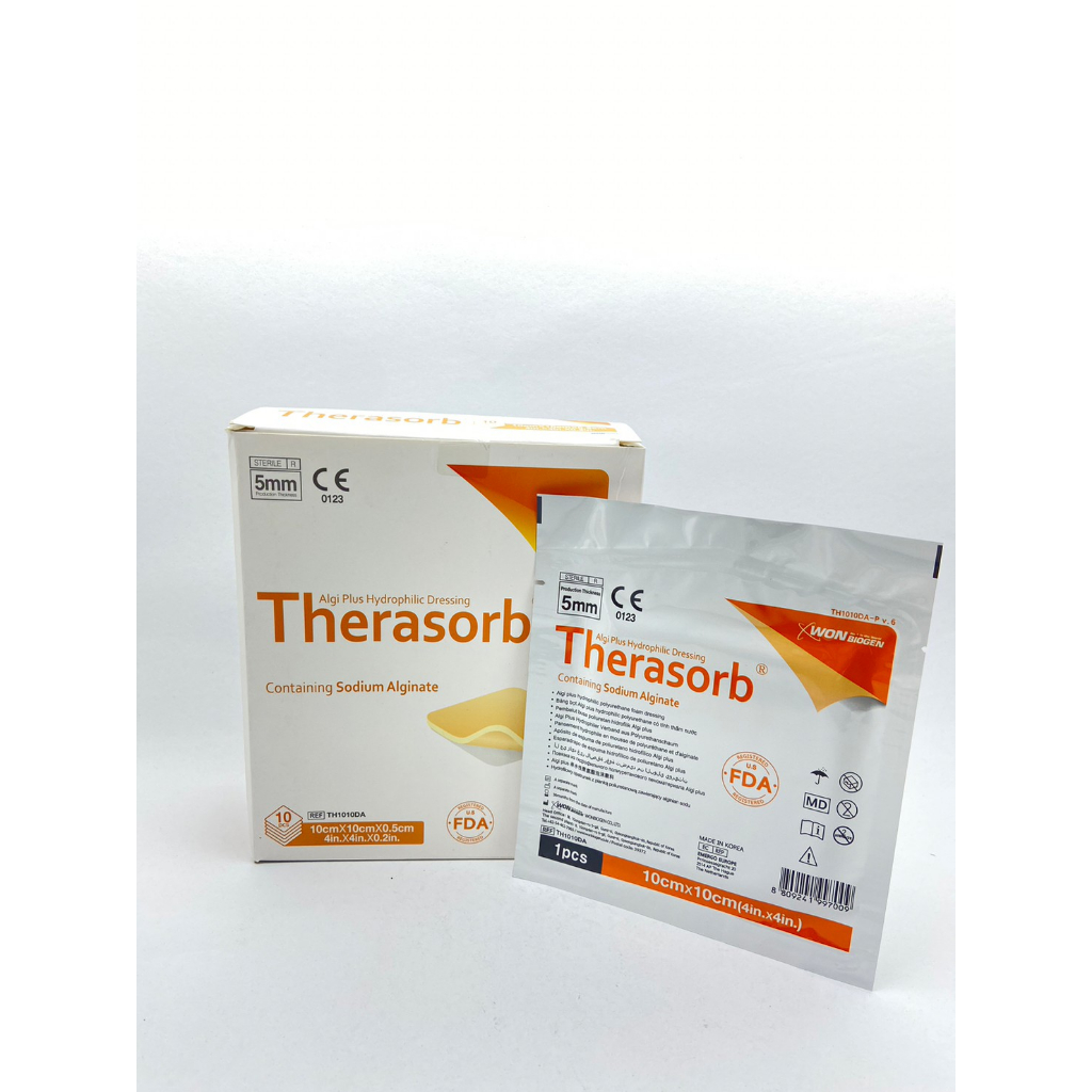 Therasorb polyurethane foam plus Alginate 1 แผ่น (โฟมปิดแผล) แผ่นปิดแผล ...