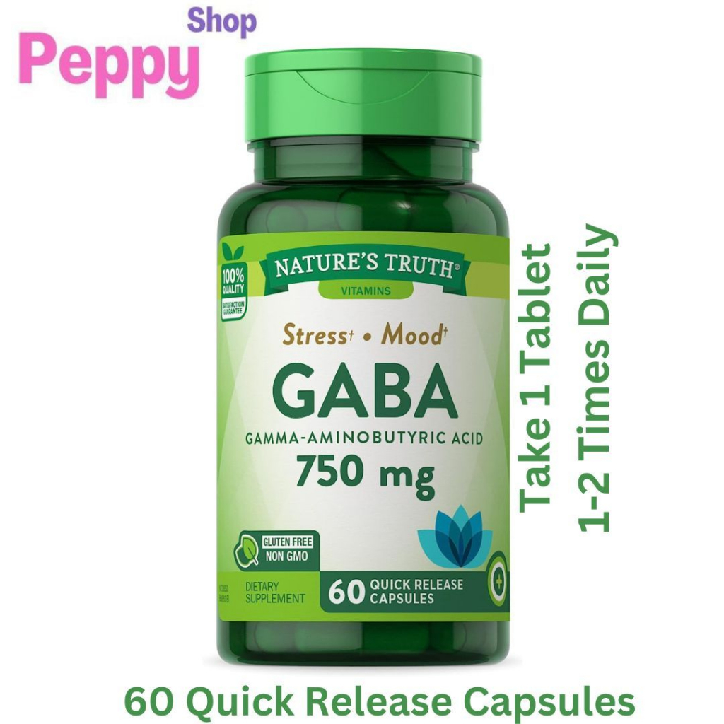 Nature's Truth Gaba Gamma Aminobutyric Acid 750 mg 60 Quick Release Capsules กาบา 60 แคปซูล ...