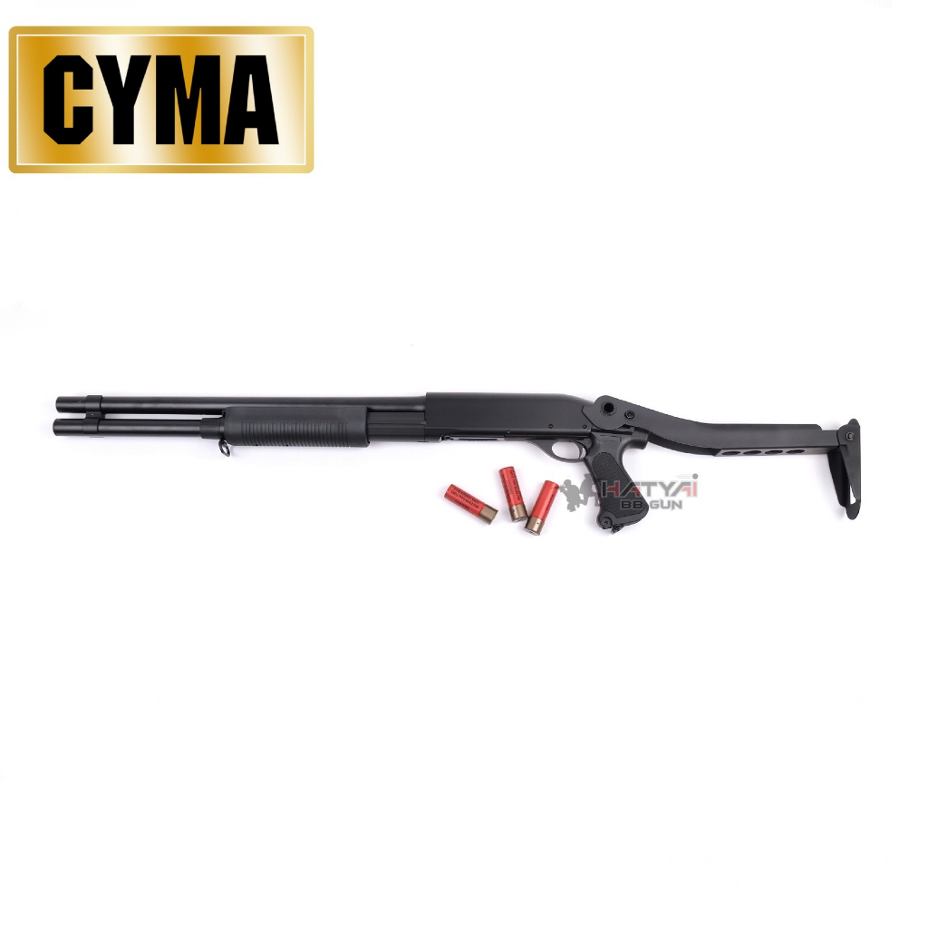 บีบีกัน CYMA CM352 LMN M870SHOTGUN LONG FOLDING STOCK 3 SHELL SPRING PUMP ACTION แถมลูกบีบี ...