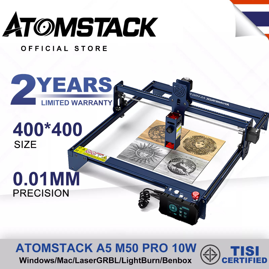 Atomstack เครื่องแกะสลักเลเซอร์ A5 M50 pro 40W เครื่องแกะสลัก สามารถ ...