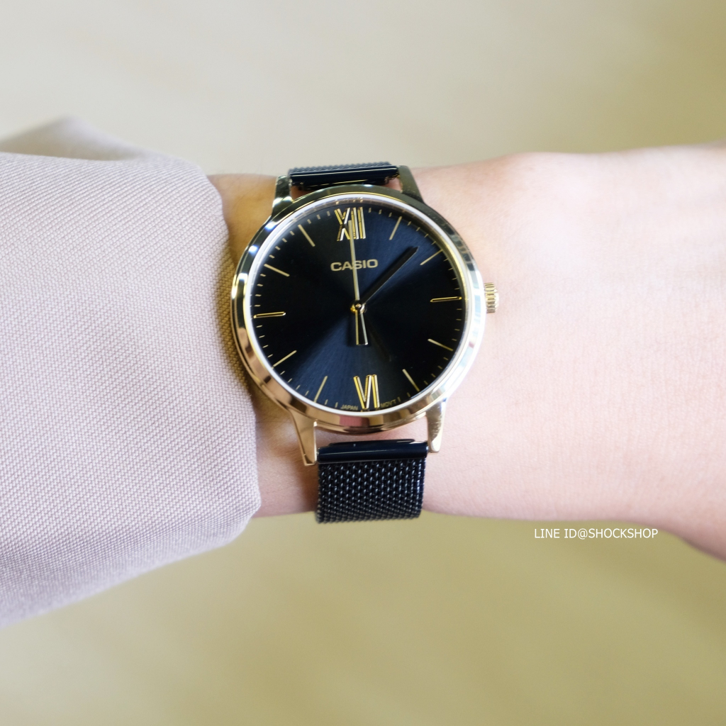 CASIO นาฬิกาข้อมือผู้หญิง สายตาข่ายสเตนเลสสตีล รุ่น LTP-E157 ของแท้ รับประกันสินค้า 1 ปี ...