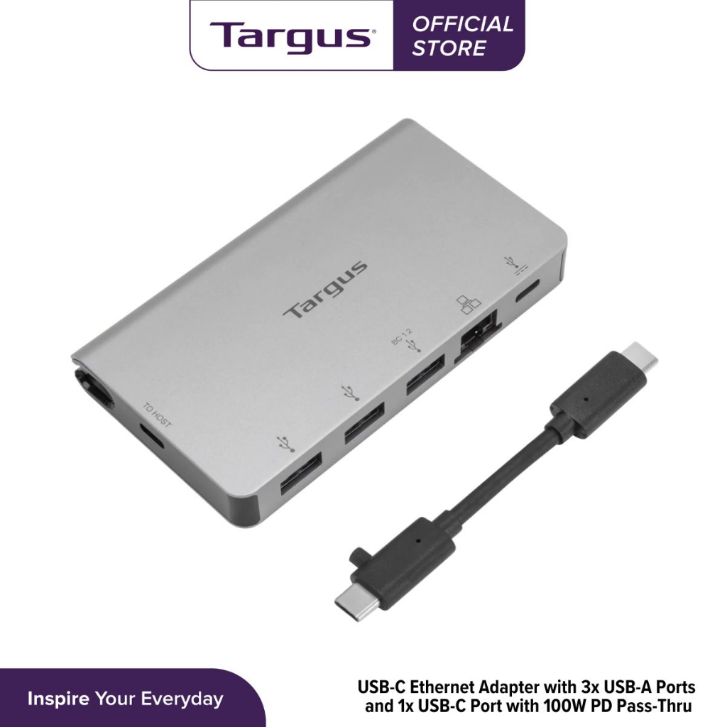 5-in-1 Targus USB-C Multi-Port Hub Adapter 100W Power [ACA951AP ...