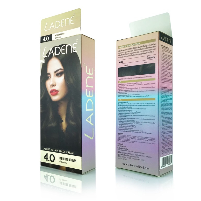 Ladene 3D Hair Color Cream 100ml+100ml ลาดีเน่ ทรีดี ครีมเปลี่ยนสีผม ...
