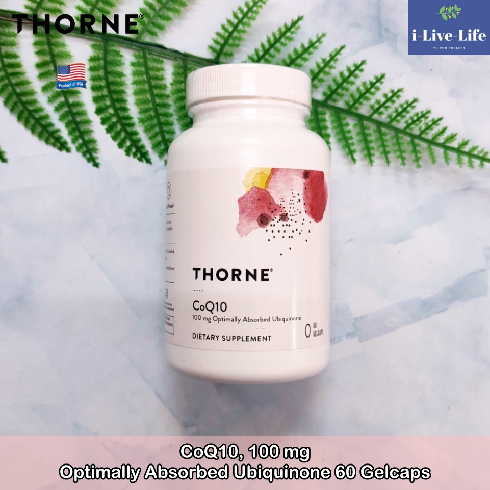 Thorne - CoQ10 100 mg Optimally Absorbed Ubiquinone 60 Gelcaps โคคิวเทน ...