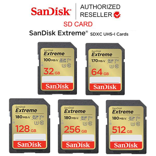 SanDisk Extreme SD Card SDHC / SDXC 32GB , 64GB , 128GB เมมโมรี่การ์ด ...
