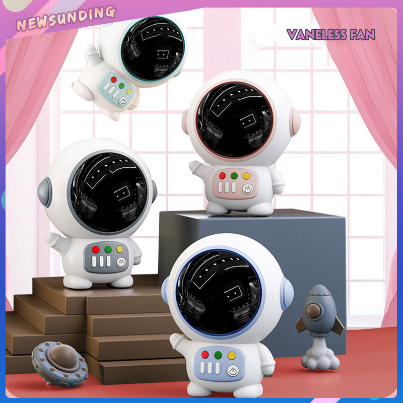 J267/J301/J302 พัดลมคล้องคอ พัดลมเมชา รูปทรงนักบินอวกาศ ชาร์จ USB พลังเทอร์โบ ลมแรง เสียงเงียบ ...