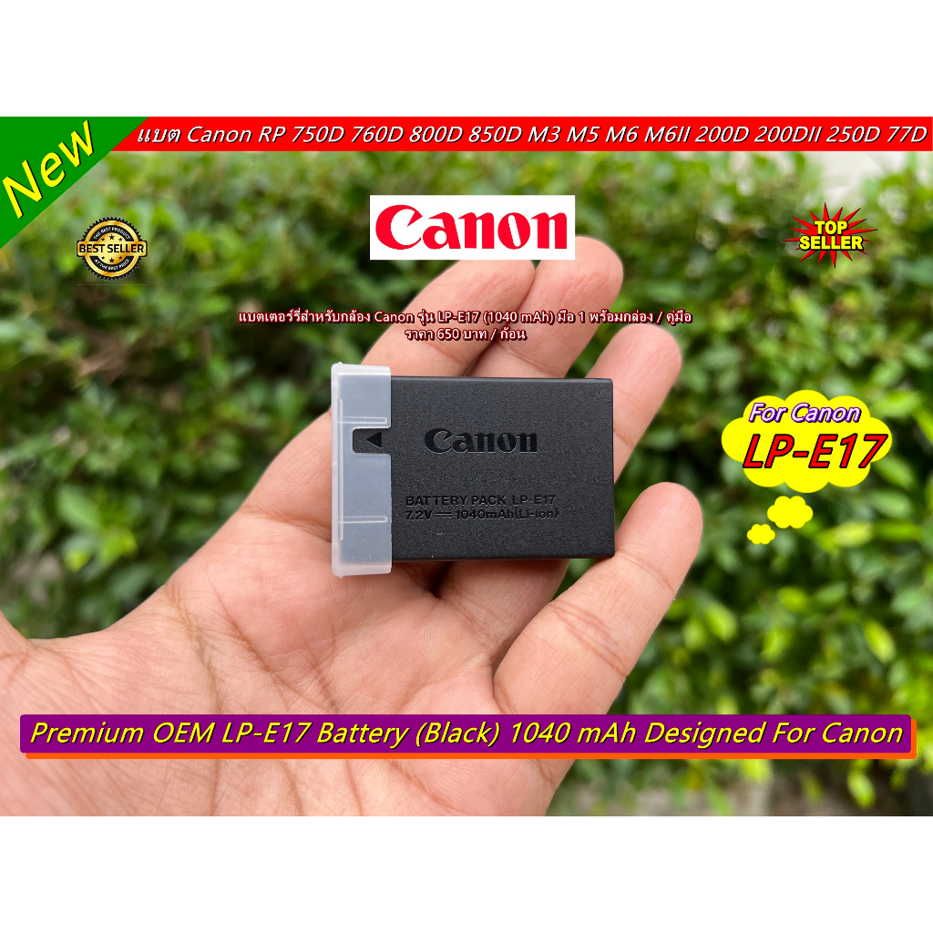 LP-E17 แบต Canon EOS RP 750D 760D 800D 850D M3 M5 M6 M6II 200D 200DII 250D 77D T6I 8000D KISS ...