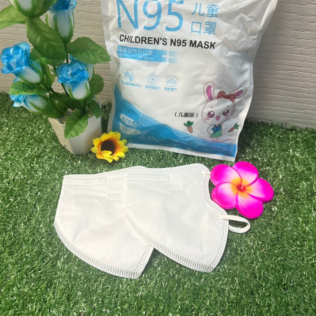 แมสเด็ก Kn95 สำหรับเด็ก3-12ขวบ ลายการ์ตูนเด็ก KN95 สีดำ ขาว ชมพู ม่วง เขียว กากีe แพค10ชิ้น ...
