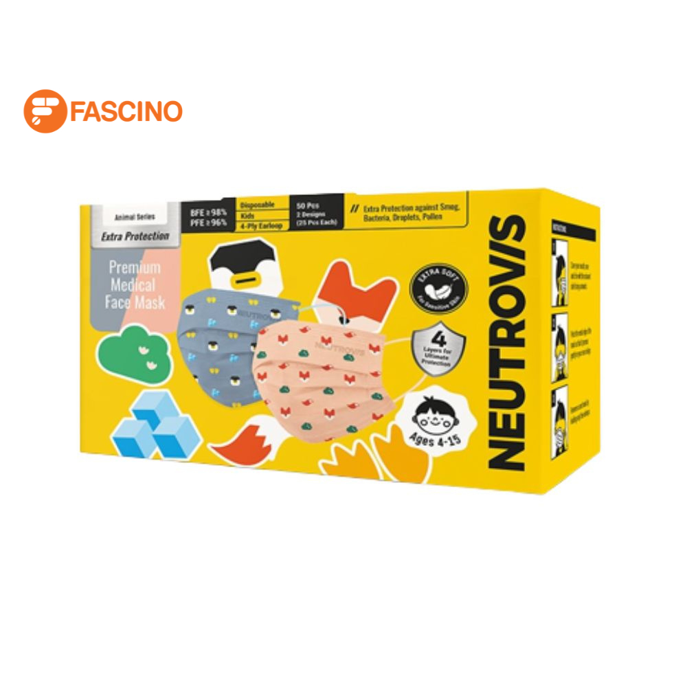 NEUTROVIS หน้ากากอนามัยเด็ก 4 ชั้น รุ่น KIDS ANIMAL - 30 ชิ้น / กล่อง ...