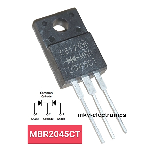 (1ตัว) MBR2045CT , Schottky Diode 20A 45V TO-220FP หลังดำ (รหัสสินค้า M03338) | Shopee Thailand