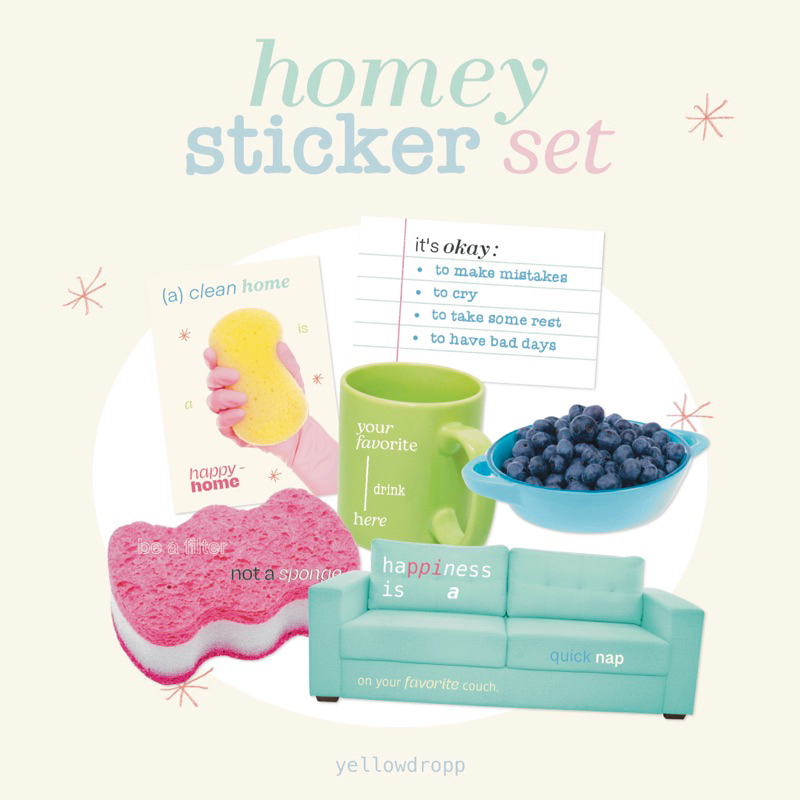 พร้อมส่ง homey sticker set (6 pieces/pack) | Shopee Thailand