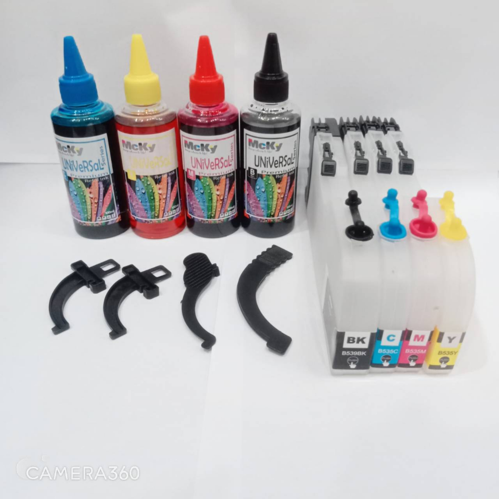 Brother LC 539xl 535xl TANK J100/J200 J105 แท้งค์เปล่าพร้อมหมึก4ขวด ...